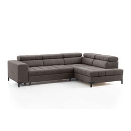 Ecksofa exxpo - SOFA FASHION "Bocco, hochwertige Verarbeitung, toller Sitzkomfort, bequem, L-Form", grau (stone), B:276cm H:75cm T:203cm, 100% PES, Sofas, Ecksofa, mit Bettfunktion & Bettkasten, Luxus-Microfaser +Simply Clean