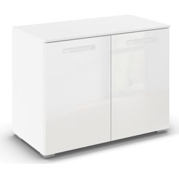 Sideboard OTTO HOME "Kommode Sideboard T&uuml;renkommode Schlafzimmerkommode OTELI", wei&szlig; (alpinwei&szlig;, hochglanz wei&szlig;), B:80cm H:61cm T:42cm, Holzwerkstoff, Sideboards, Sideboard, mit 2 T&uuml;ren, Einlegeboden variabel einsetzbar MADE IN GERMANY