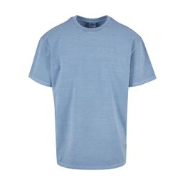 Kurzarmshirt Urban Classics "Urban Classics Herren Heavy Oversized Garment Dye Tee", Jungen, Gr. L, blau (horizonblau), 100% Baumwolle, unifarben, oversize, Rundhals, Shirts