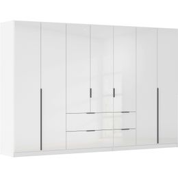 Dreht&uuml;renschrank OTTO HOME "Kleiderschrank Schrank Garderobe AGORDO mit Dekor- oder Hochglanzfront", wei&szlig; (alpinwei&szlig;, hochglanz wei&szlig;), B:315cm H:229cm T:54cm, Holzwerkstoff, Schr&auml;nke, Dreht&uuml;renschrank, mit Au&szlig;enschubk&auml;sten, Serie in 7 Breiten und 2 H&ouml;hen MADE IN GERMANY
