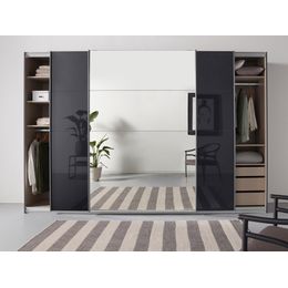 Kleiderschrank OTTO HOME "Mehrzweckschrank Aktenschrank M&ouml;bel Mietswohnung TOPSELLER OTELI", grau (graumetallic, hochglanz effektgrau), B:315cm H:210cm T:62cm, Holzwerkstoff, Schr&auml;nke, Kleiderschrank, Breiten 203/271/315/360 cm H&ouml;hen 210/229 cm MADE IN GERMANY