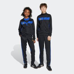 Trainingsanzug adidas Performance "TIRO ES TS Y", Kinder, Gr. 176, gelb (schwarz, semi lucid blau, crew gelb), Obermaterial: 100% Polyester, Sportanz&uuml;ge Trainingsanzug, f&uuml;r Kinder, mit 2 Teilen, aus Polyester