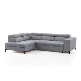 Ecksofa exxpo - SOFA FASHION "Bocco, hochwertige Verarbeitung, toller Sitzkomfort, bequem, L-Form", silber, B:276cm H:75cm T:203cm, 100% PES, Sofas, Ecksofa, mit Bettfunktion & Bettkasten, Luxus-Microfaser +Simply Clean
