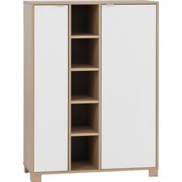 Midischrank Schildmeyer "Anouk", braun (eiche hellfarben, kreidewei&szlig;), B:89,6cm H:122,4cm T:39cm, FSC-zertifizierter Holzwerkstoff, Schr&auml;nke, Midischrank, Solide Verarbeitung - Dieses Produkt ist in Deutschland gefertigt