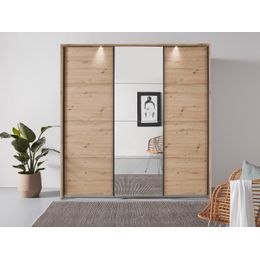 Kleiderschrank OTTO HOME "Mehrzweckschrank Aktenschrank M&ouml;bel Mietswohnung Schlafzimmer OTELI", braun (eiche artisan), B:211cm H:214cm T:68cm, Holzwerkstoff, Schr&auml;nke, Kleiderschrank, inkl. Passepartout optional mit Beleuchtung MADE IN GERMANY