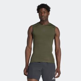 Tanktop adidas Performance "TF C SL TEE", Herren, Gr. XL, night cargo, Obermaterial: 83% Polyester, 17% Elasthan, normal, Rundhals, Tops Tanktop, mit Rundhalsausschnitt, ohne Verschluss, normale L&auml;nge