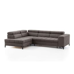 Ecksofa exxpo - SOFA FASHION "Bocco, hochwertige Verarbeitung, toller Sitzkomfort, bequem, L-Form", grau (stone), B:276cm H:75cm T:203cm, 100% PES, Sofas, Ecksofa, aus Luxus-Microfaser +Simply Clean - f&uuml;r besonders einfache Reinigung