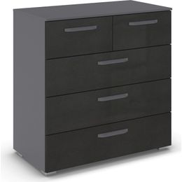 Schubkastenkommode OTTO HOME "Kommode Sideboard Schubladenkommode Schlafzimmerkommode OTELI", graumetallic, hochglanz effektgrau, B:80cm H:81cm T:42cm, Holzwerkstoff, Sideboards, mit 5 ger&auml;umigen Schubladen f&uuml;r viel Stauraum MADE IN GERMANY