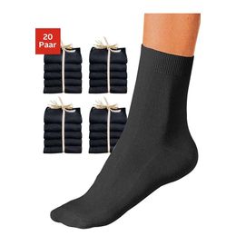 Socken GO IN "Damen Basic Str&uuml;mpfe ganz uni, weiches B&uuml;ndchen", Damen, Gr. 35-38, schwarz, Baumwolle, Baumwollmischung, Polyester, unifarben, elastisch, Socken Socken, in der Gro&szlig;packung