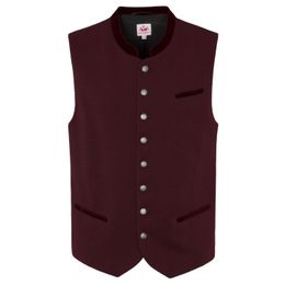Spieth & Wensky Trachtenweste SPIETH & WENSKY "Gerry", Herren, Gr. 50, rot (d,rot), Obermaterial: 95% Polyester PES. 5% Elasthan EL. Futter: 95% Baumwolle CO. 5% Elasthan EL., festlich, regular fit, ohne Ausschnitt, Westen, mit Hahnentritt-Muster
