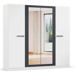 Kleiderschrank OTTO HOME "Mehrzweckschrank Aktenschrank M&ouml;bel Mietswohnung Schlafzimmer MODI", wei&szlig; (alpinwei&szlig;, graumetallic), B:226cm H:210cm T:54cm, Holzwerkstoff, Schr&auml;nke, Kleiderschrank, in angesagten Farbkombinationen, optional mit Spiegel MADE IN GERMANY
