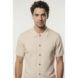 Marc O'Polo Kurzarmhemd MARC O'POLO, Herren, Gr. XL, N-Gr, linen wei&szlig;, Feinstrick, Obermaterial: 90% Baumwolle, 10% Leinen, unifarben, regular fit normal, Rippstrickb&uuml;ndchen, Hemden, Baumwoll-Mix mit Leinen