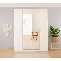 Kleiderschrank OTTO HOME "Mehrzweckschrank Aktenschrank M&ouml;bel Mietswohnung Schlafzimmer KOLUNA", wei&szlig; (alpinwei&szlig;), B:181cm H:210cm T:54cm, Holzwerkstoff, Schr&auml;nke, Kleiderschrank, mit Spiegel, inkl. 2 Innenschubladen sowie extra B&ouml;den MADE IN GERMANY