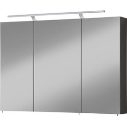 Spiegelschrank Welltime "Torino, Spiegelschrank, Made in Germany, B: 100 cm", grau (basaltgrau), B:100cm H:75cm T:15,7cm, FSC-zertifizierter Holzwerkstoff, Schr&auml;nke, Spiegelschrank, Solide Verarbeitung - Dieses Produkt ist in Deutschland gefertigt
