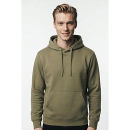 Jack & Jones Kapuzensweatshirt JACK & JONES "JCOPOINT SWEAT BADGE HOOD BF", Herren, Gr. S, gr&uuml;n (grape leaf print:jj), angeraute Sweatware, Obermaterial: 72% Baumwolle, 28% Polyester, unifarben, relaxed fit, Rippb&uuml;ndchen, Sweatshirts