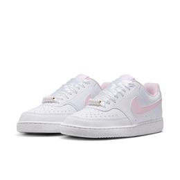Sneaker Nike Sportswear "Nike Court Vision Low", Damen, Gr. 36,5, wei&szlig;, pink foam, Synthetik, Schuhe Sneaker, inspiriert vom Design des Nike Air Force