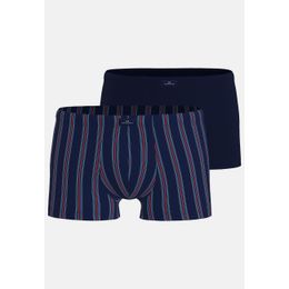 G&ouml;tzburg Retro Pants G&Ouml;TZBURG "Glasgow", Herren, Gr. 7, blau, dunkel, ringel, Single Jersey, Obermaterial: 95% Baumwolle, 5% Elasthan, eng, Unterhosen, gemustert, basic, eng, atmungsaktiv, mit Logo, Baumwollmix
