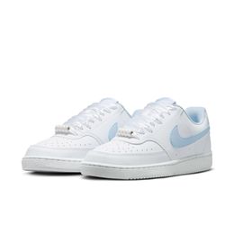 Sneaker Nike Sportswear "Nike Court Vision Low", Damen, Gr. 42, wei&szlig;, hydrogen blau, Synthetik, Schuhe Sneaker, inspiriert vom Design des Nike Air Force