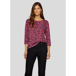3/4-Arm-Shirt Rabe, Damen, Gr. 38, schwarz, Web, Obermaterial: 92% Baumwolle, 8% Elasthan, bedruckt, regular fit taillenbedeckt, Rundhals, gerader Abschluss, Shirts 3/4-Arm-Shirt, Sommershirt mit All-Over Print