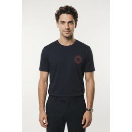 T-Shirt Hugo "Nemodo", Jungen, Gr. S, dunkelblau405, Single Jersey, Obermaterial: 100% Baumwolle, unifarben, regular fit normal, Rundhals, abgesteppte Kante, Shirts T-Shirt, Rundhalsausschnitt, reine Baumwolle, Brustdruck