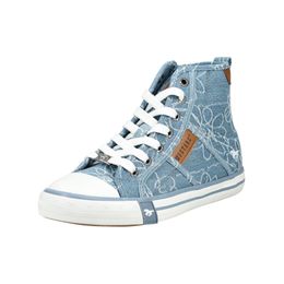 Sneaker Mustang Shoes "Mustang Shoes Sneaker Textil", Damen, Gr. 38, blau (jeans), Textil, Schuhe Sneaker