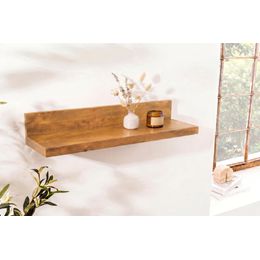 Riess Ambiente Massives Wandregal MAKASSAR 80cm braun Mangoholz honey finish handmade Riess-Ambiente rechteckig Landhaus Modern Natur Rustikal Skandinavisch