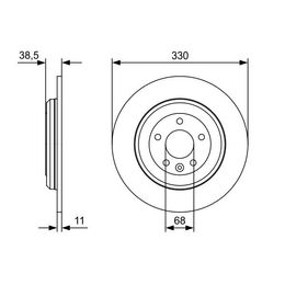 Bosch Bremsscheibe 0986479w01 voll 330mm 11mm f&uuml;r LINCOLN Ford