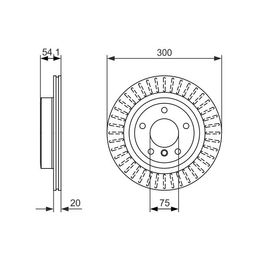 Bosch Bremsscheibe 0986479775 bel&uuml;ftet 300mm 20mm f&uuml;r BMW