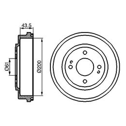 Bosch Bremstrommel 0986477081 Hinterachse f&uuml;r HONDA