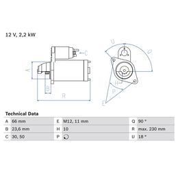 Bosch Starter 0986025400 f&uuml;r VW Audi