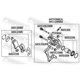 FEBEST Bremssattel 0477cwrrh Hinterachse rechts f&uuml;r Citro&euml;n/Peugeot MITSUBISHI Chrysler ALFAROME/Fiat/LANCI
