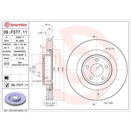 Brembo 09f37711 345mm 32mm f&uuml;r Ford