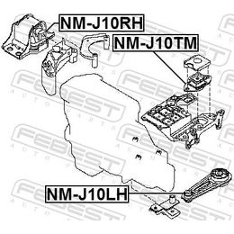 FEBEST Lagerung, Motor nmj10rh vorne rechts f&uuml;r NISSAN
