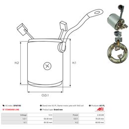 AS-PL Erregerwicklung, Starter sf6018s 78,20mm f&uuml;r TOYOTA ISUZU MAZDA
