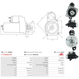 AS-PL Starter s0642s f&uuml;r Peugeot Ford DAF