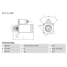 Bosch Starter 0986017770 f&uuml;r LANCIA ALFA ROMEO