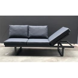LC Garden Bondino Multifuntionssofa 200x48x70 cm Gestell Aluminium Anthrazit, Kissen hell Grau