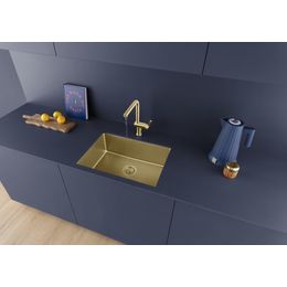 KWC BEVO E K&uuml;che Auszugauslauf A 225 mm seitenbedient, brushed gold,3600018013 3600018013