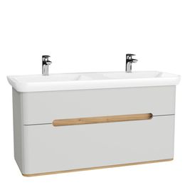 Vitra Sento Set 130 cm Waschtisch + Unterschrank 2 Laden Hellgrau Matt,65991 65991