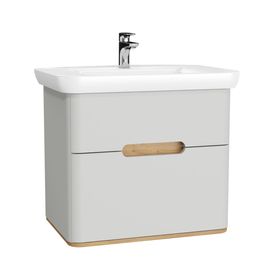 Vitra Sento Set 78 cm Waschtisch + Unterschrank 2 Laden Hellgrau Matt,65989 65989