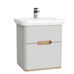 Vitra Sento Set 63 cm Waschtisch + Unterschrank 2 Laden Hellgrau Matt,65988 65988
