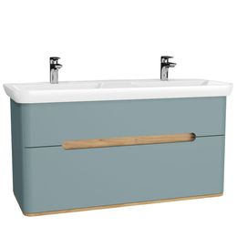 Vitra Sento Set 130 cm Waschtisch + Unterschrank 2 Laden Fjordgr&uuml;n Matt,65879 65879