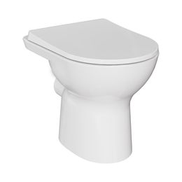 Vitra New S20 Round Tiefsp&uuml;ler-Stand-WC sp&uuml;lrandlos Smooth Flush open Wei&szlig; Hochglanz,7711L003-0075 7711L003-0075