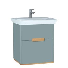 Vitra Sento Set 63 cm Waschtisch + Unterschrank 2 Laden Fjordgr&uuml;n Matt,65876 65876