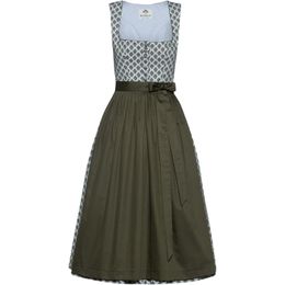 BERWIN Langes Dirndl mit Druck Gr&uuml;n/Creme (Gr&ouml;&szlig;e: 34)