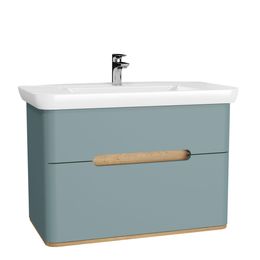 Vitra Sento Set 98 cm Waschtisch + Unterschrank 2 Laden Fjordgr&uuml;n Matt,65878 65878