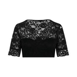 SuSa Halbarm-Dirndlbluse mit V-Ausschnitt Schwarz (Gr&ouml;&szlig;e: 36)