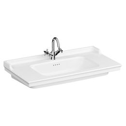 Vitra Valarte M&ouml;belwaschtisch 100 x 53 cm mit Hahnloch 4 &Uuml;berlaufl&ouml;cher Wei&szlig;,7803B403-0001 7803B403-0001