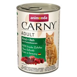 animonda Carny Adult Rind, Reh und Preiselbeeren Katzen-Nassfutter ohne Zucker 6x400g