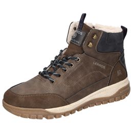 Winterboots Lerros, Herren, Gr. 45, braun (dunkelbraun, navy), Lederimitat, Schuhe Winterboots, Winterboots, Freizeitstiefel mit Warmfutter